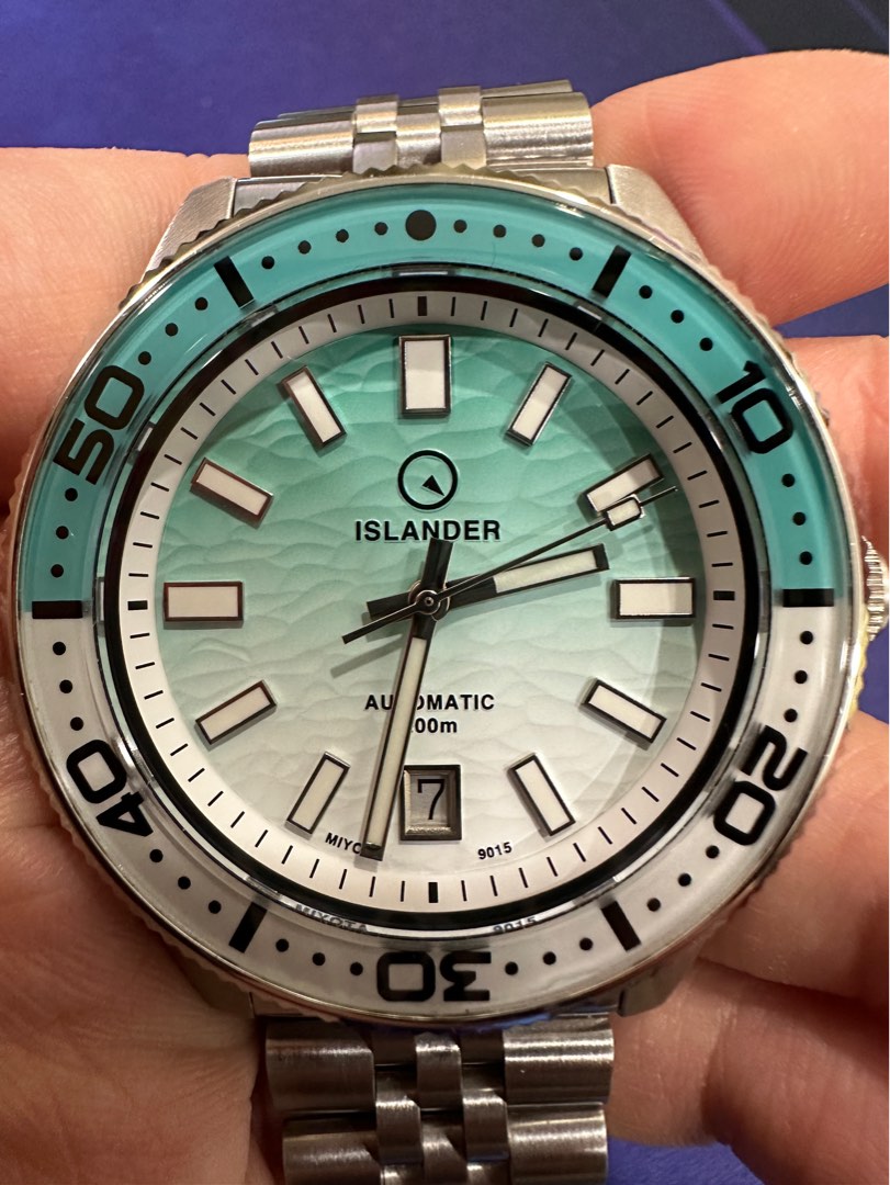 Islander Northport Seafoam Green and White Ripple Dial #ISL-155, Men's ...