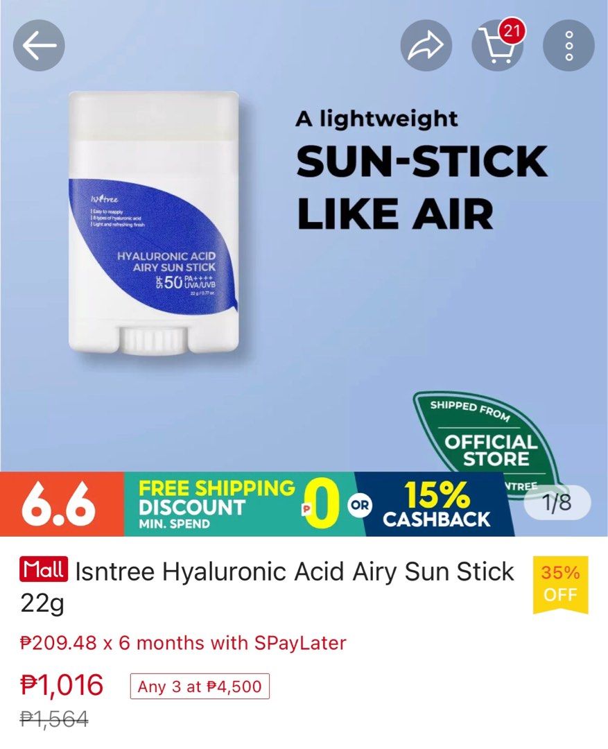 ISNTREE SUNSTICK, Beauty & Personal Care, Face, Face Care on Carousell