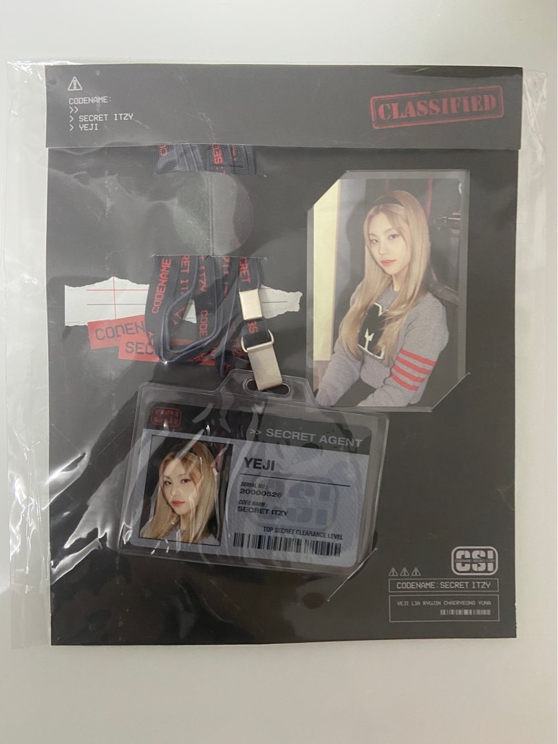 ITZY CSI YEJI AGENT ID CARD+ LANYARD SET, 興趣及遊戲, 收藏品及紀念品, 韓流 - Carousell