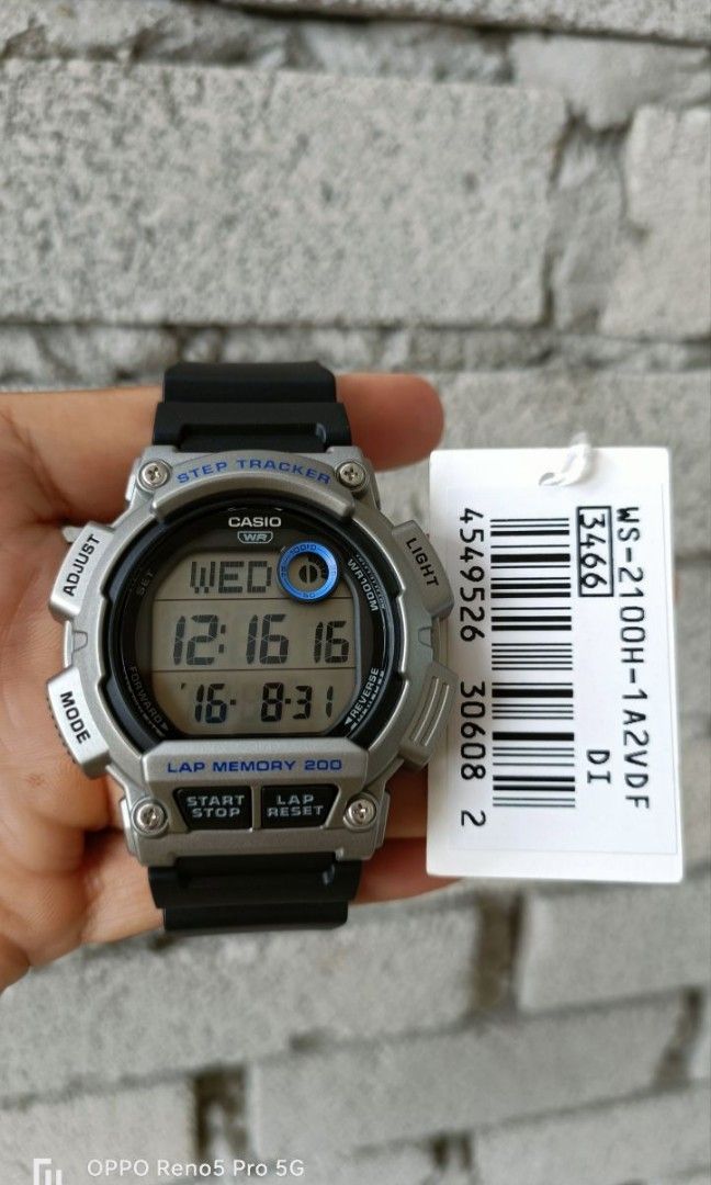 JAM CASIO ORIGINAL UNTUK LELAKI DEWASA ADA FUNGSI STEP TRACKER, Men's ...