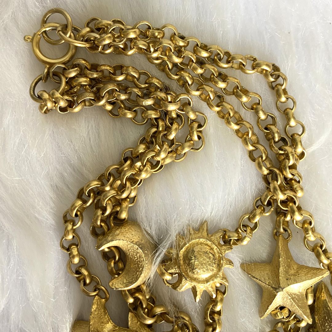Japan Vintage Taoco Chain Sun Moon Star Charms Necklace on Carousell