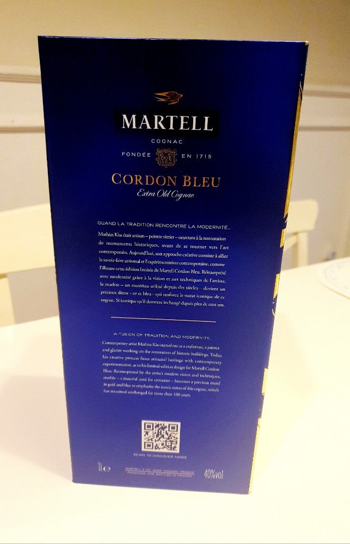 Martell Cordon Bleu Extra Old Cognac in a Stunning Gold and Blue Gift ...