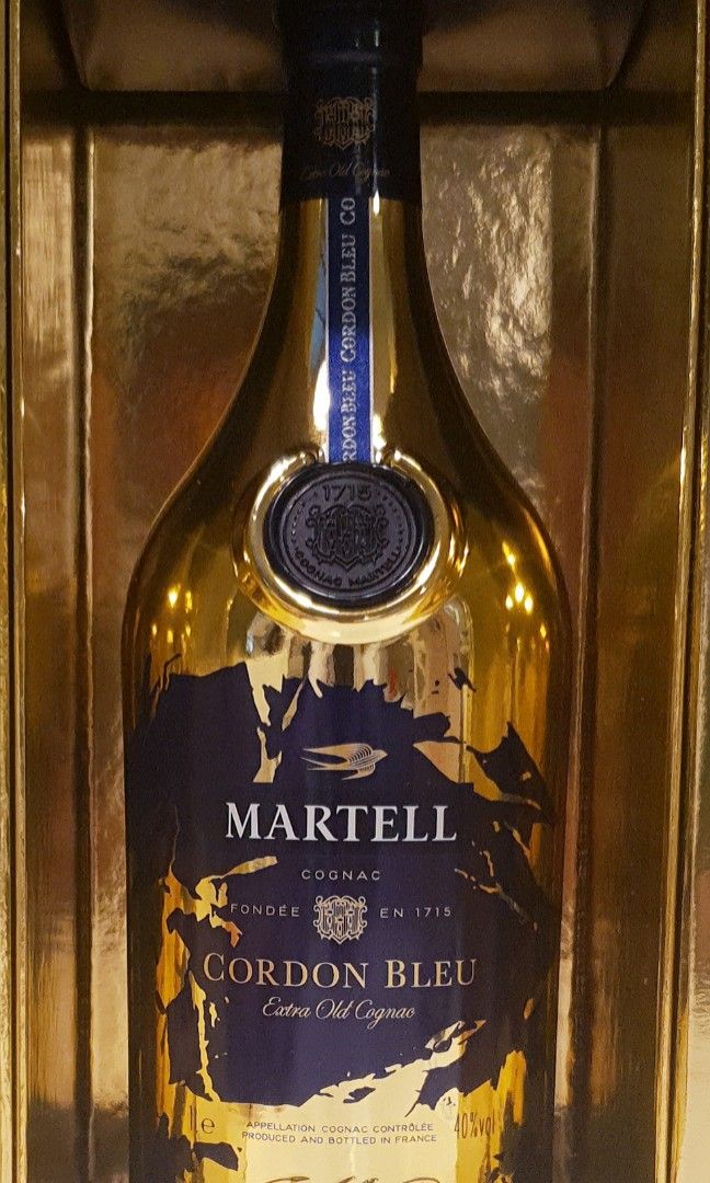 Martell Cordon Bleu Extra Old Cognac in a Stunning Gold and Blue Gift ...