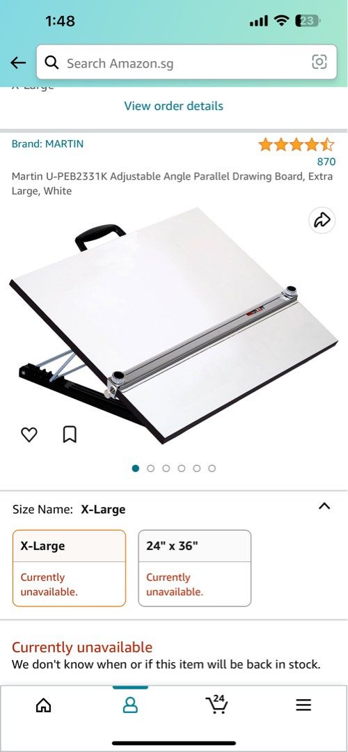Martin Adjustable Angle Parallel Drawing Board XL white, Hobbies & Toys ...