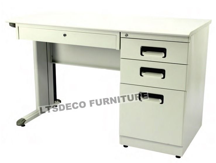 Metal Office Table •3 drawers with safety lock •Central drawer with ...