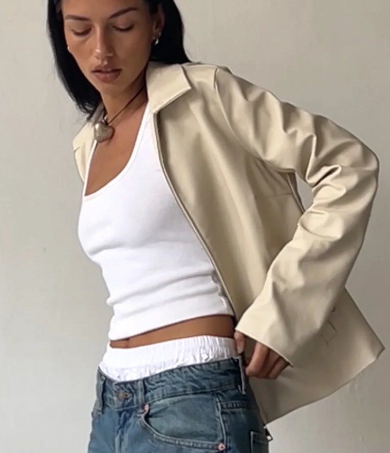 MOTEL ROCKS Enid Jacket in Ivory, Women's Fashion, Coats, Jackets and ...