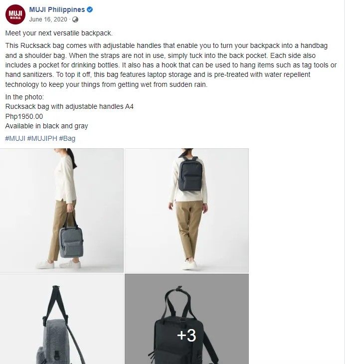 Muji 3 Way Versatile Backpack on Carousell
