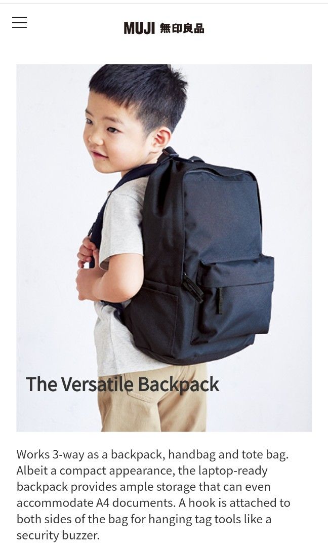 Muji 3 Way Versatile Backpack on Carousell