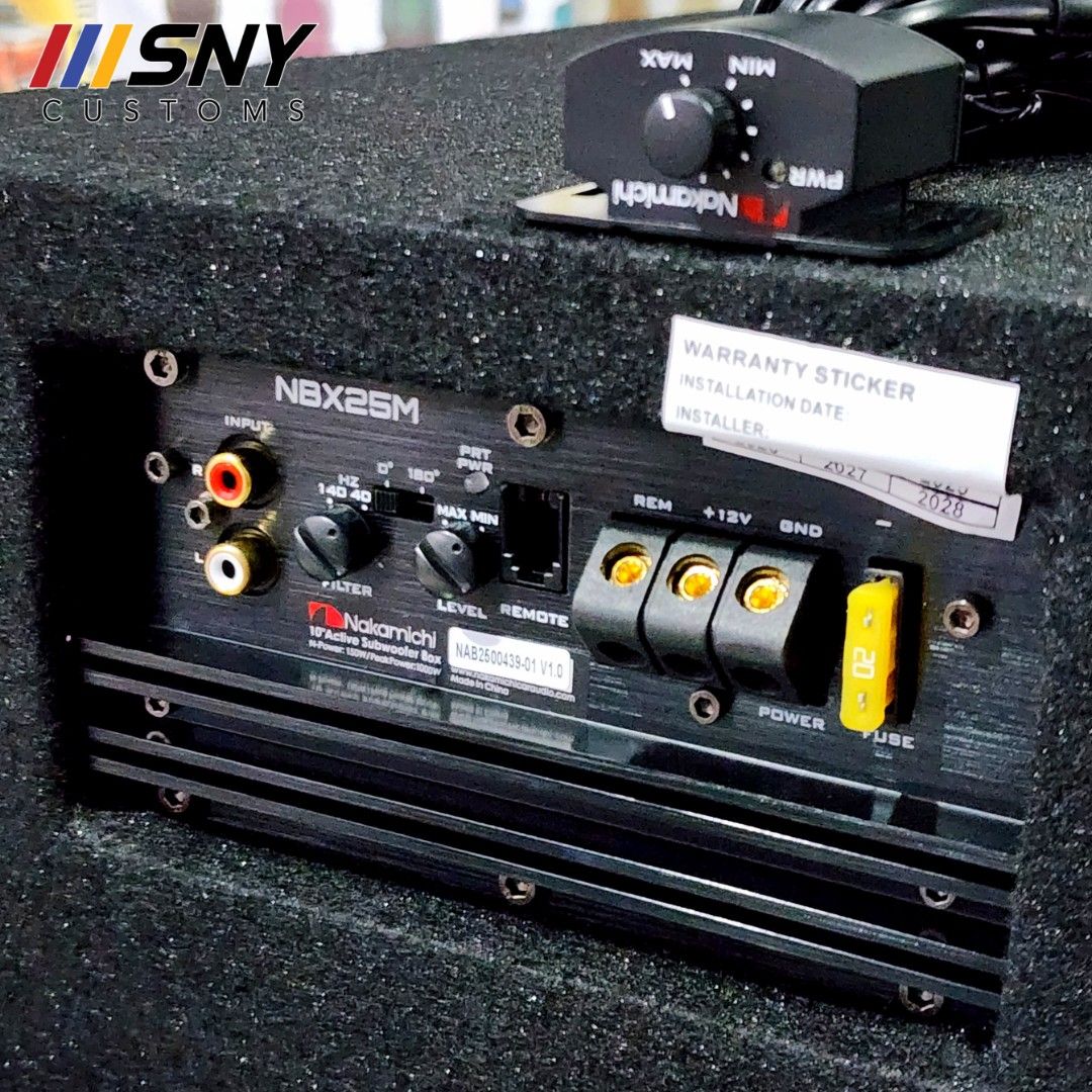 Nakamichi 10'' compact slim high power 1000w Amplified Subwoofer with ...