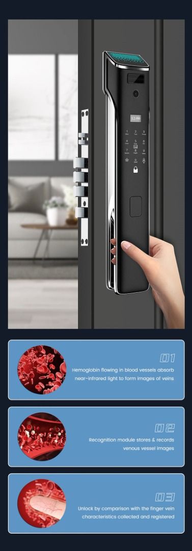 ️NEW ️FR018 Finger Vein Recognition & Video Call Smart Viewer Digital ...