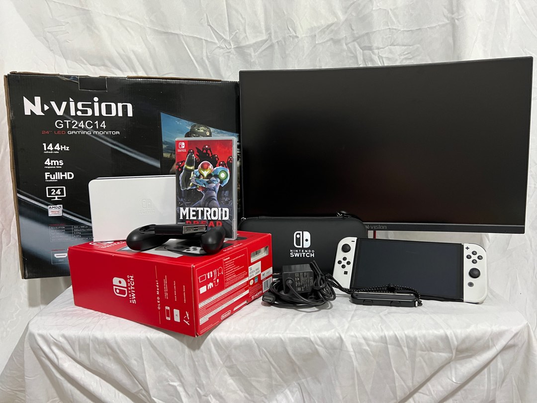 Nintendo Switch OLED + Metroid Dread Game + N Vision Monitor, Video ...