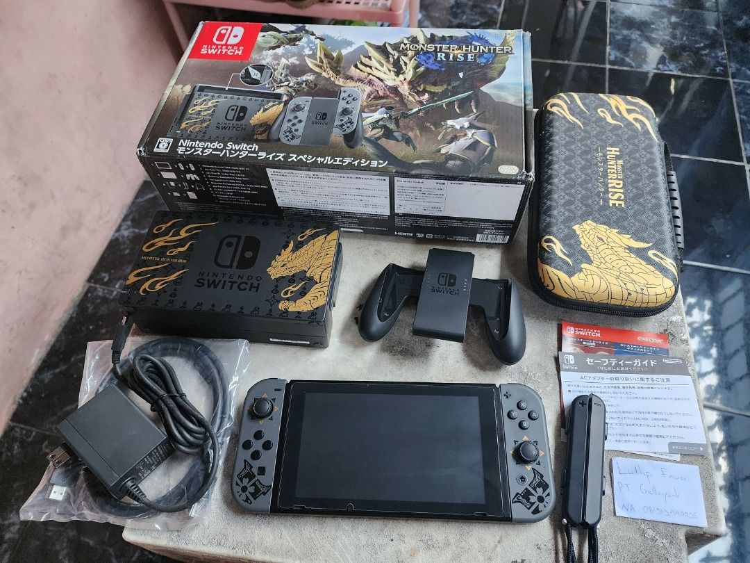 Nintendo Switch v2 Monster Hunter Rise Limited Edition Fullset 02, Video Game, Konsol di Carousell