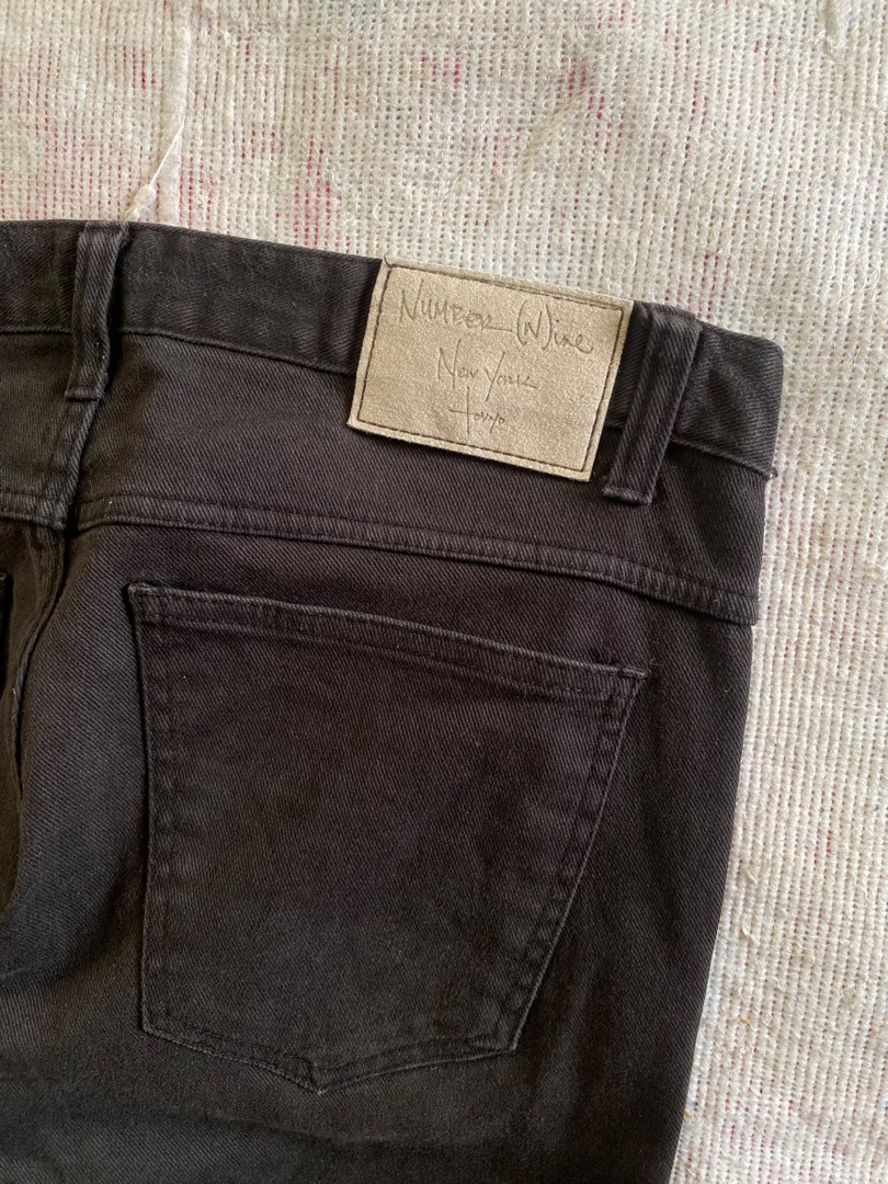 Number Nine Black Washed Pants, Fesyen Pria, Pakaian , Bawahan di Carousell
