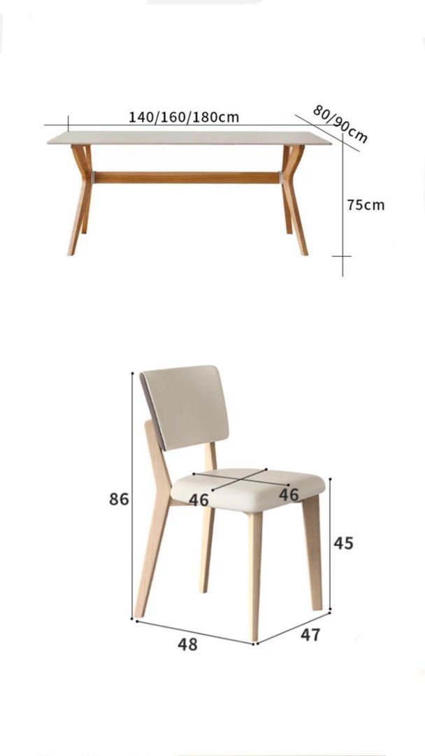 OKE Japandi Dining Table & Chairs, Furniture & Home Living, Furniture ...