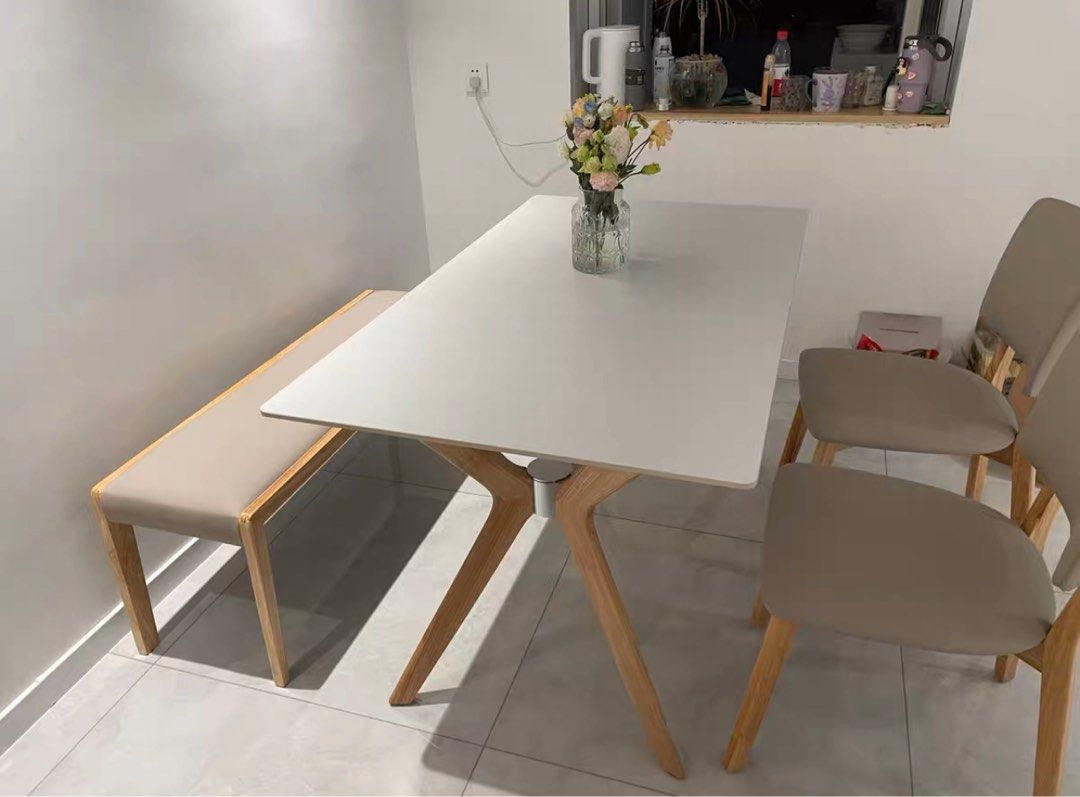 OKE Japandi Dining Table & Chairs, Furniture & Home Living, Furniture ...