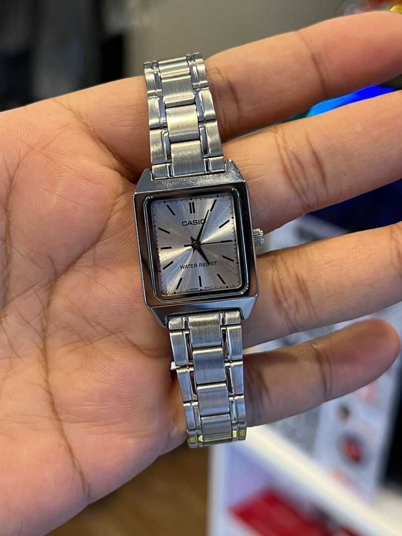 ORIGINAL CASIO Analog Square Silver Stainless Steel Ladies Watch LTP-V007D-7E on Carousell