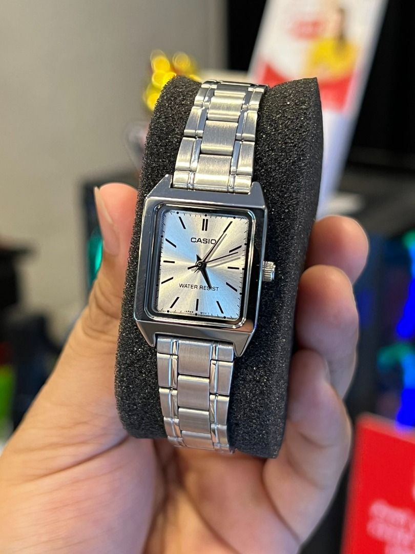 ORIGINAL CASIO Analog Square Silver Stainless Steel Ladies Watch LTP-V007D-7E on Carousell