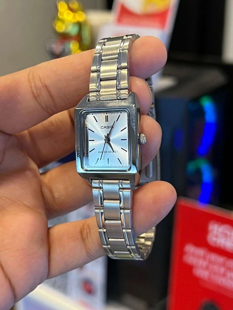 ORIGINAL CASIO Analog Square Silver Stainless Steel Ladies Watch LTP-V007D-7E on Carousell
