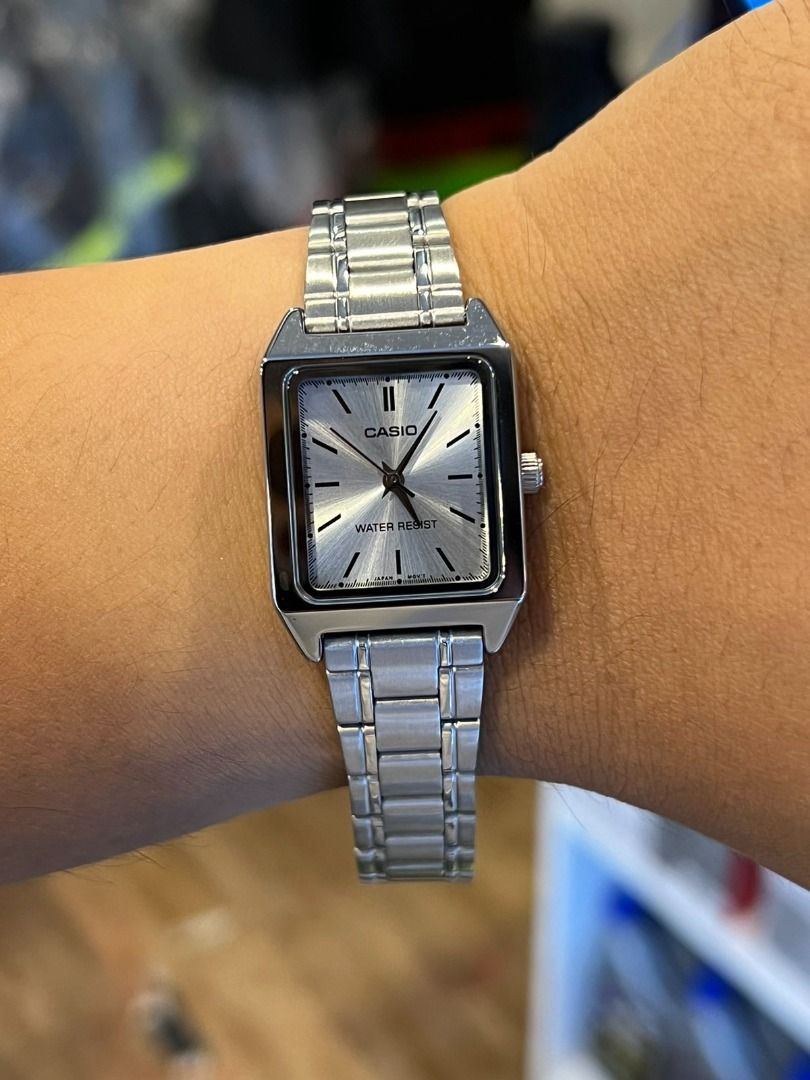 ORIGINAL CASIO Analog Square Silver Stainless Steel Ladies Watch LTP-V007D-7E on Carousell