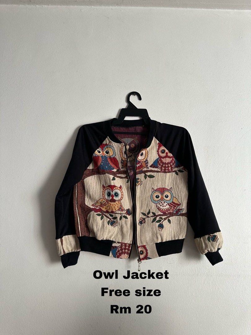 Owl jacket design, Women's Fashion, Coats, Jackets and Outerwear on ...
