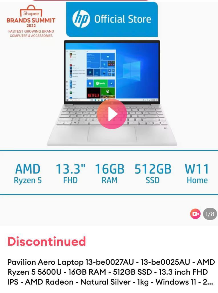 Pavilion Aero Laptop, Computers & Tech, Laptops & Notebooks on Carousell