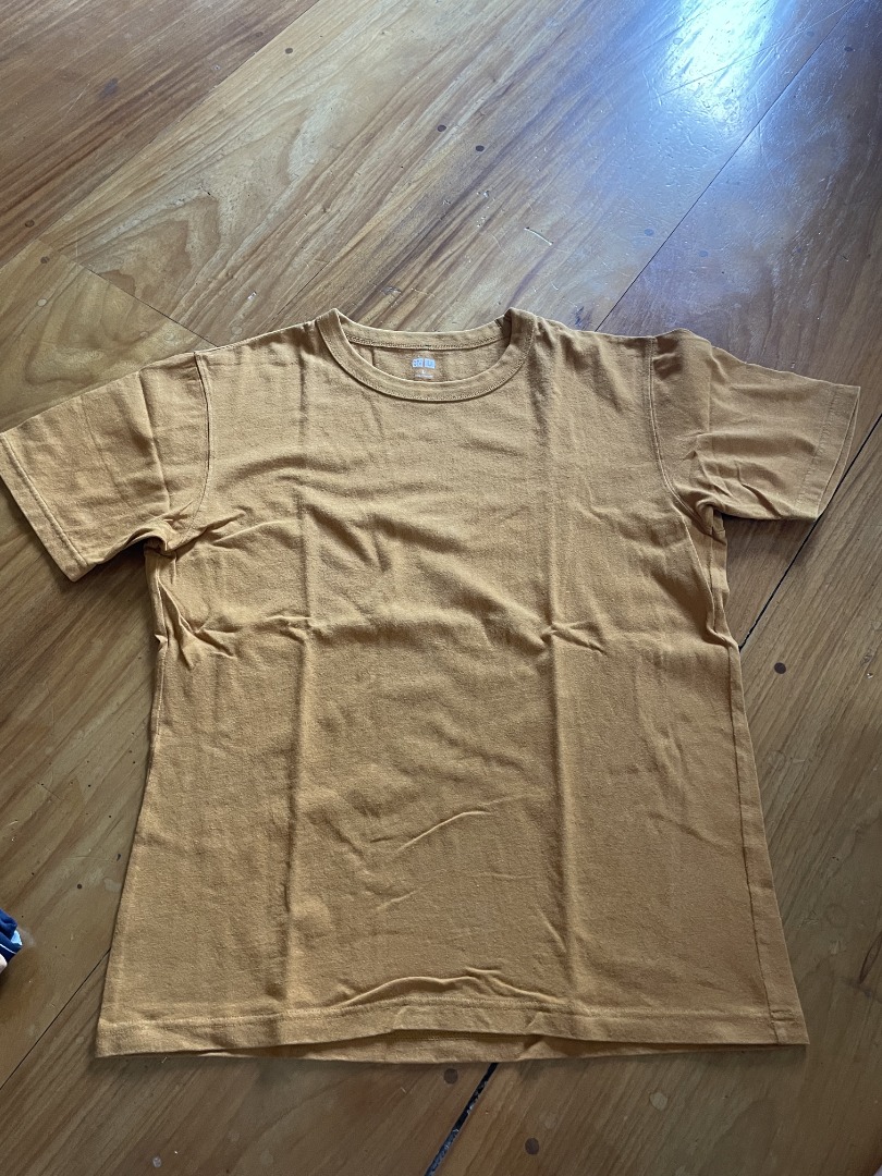 Plain Shirt UniQlo (Orange, Men's Fashion, Tops & Sets, Tshirts & Polo ...