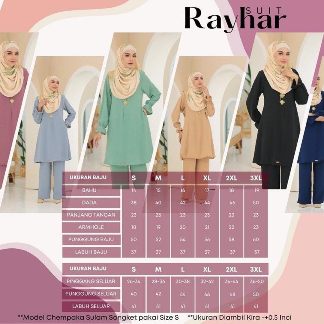 Rayhar Suit, Women's Fashion, Muslimah Fashion, Baju Kurung & sets on ...
