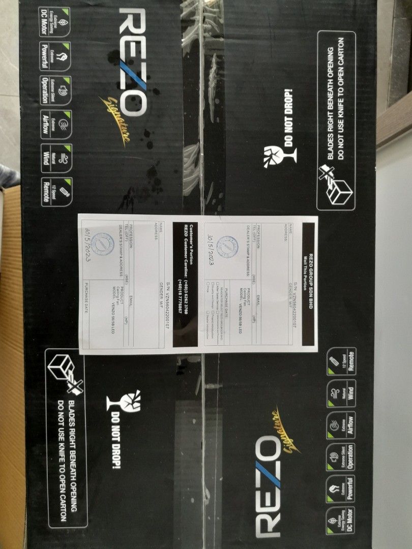 REZO VENZO 56" DARKWOOD DC MOTOR 12SPEED REMOTE CONTROL LED CEILING FAN ...