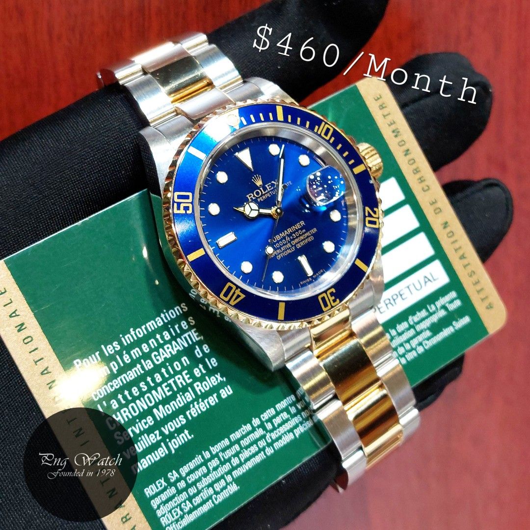 Rolex 40mm 16613 2 Tone Blue Submariner (Grab & Go), Luxury, Watches on ...