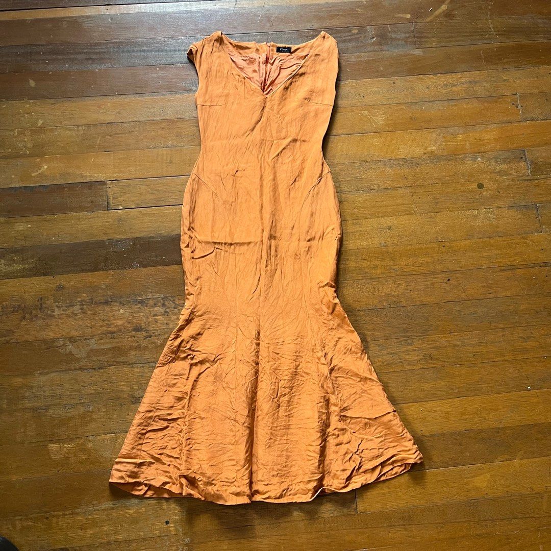 Rust Orange Formal Dress on Carousell
