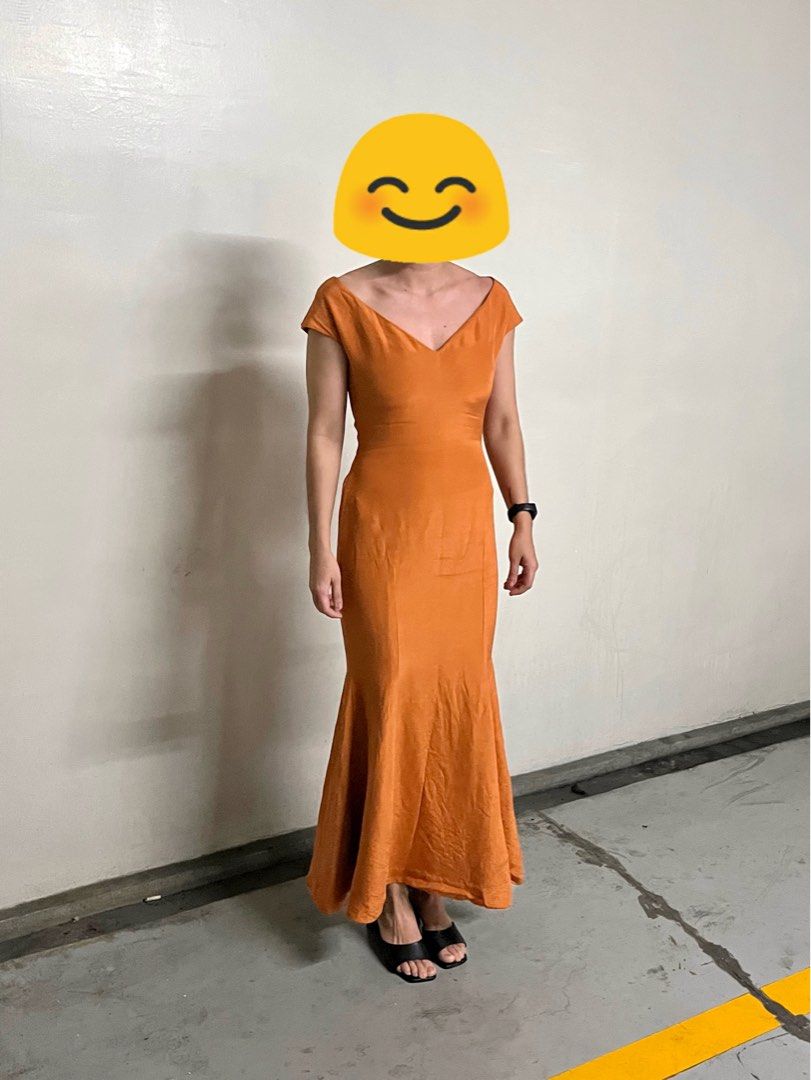 Rust Orange Formal Dress on Carousell