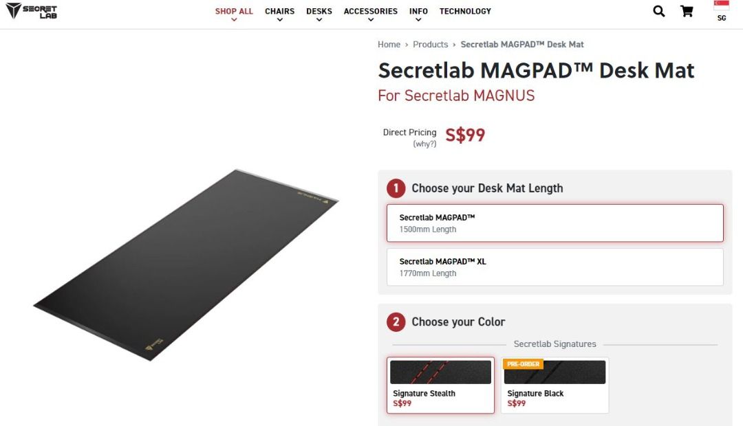 Secretlab MAGPAD Desk Mat, Computers & Tech, Parts & Accessories, Mouse ...