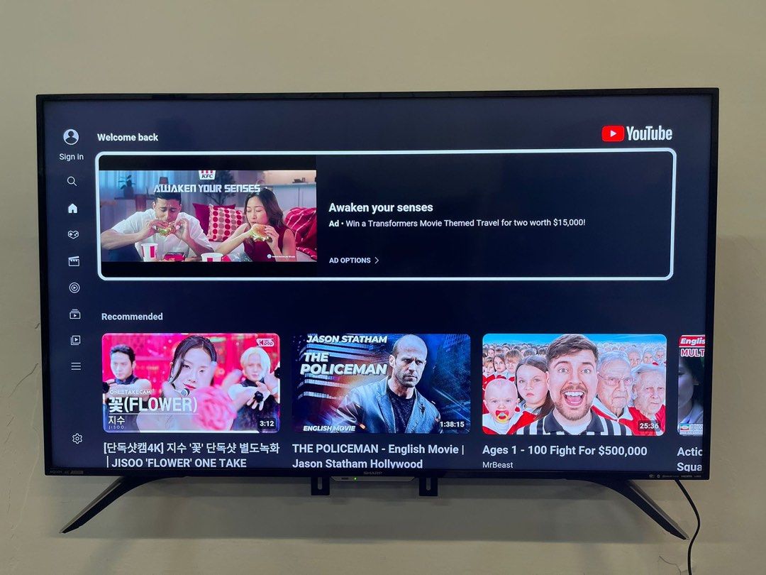 SHARP 4T-C50AL1X 50 INCH 4K UHD EASY SMART TV, TV & Home Appliances, TV ...