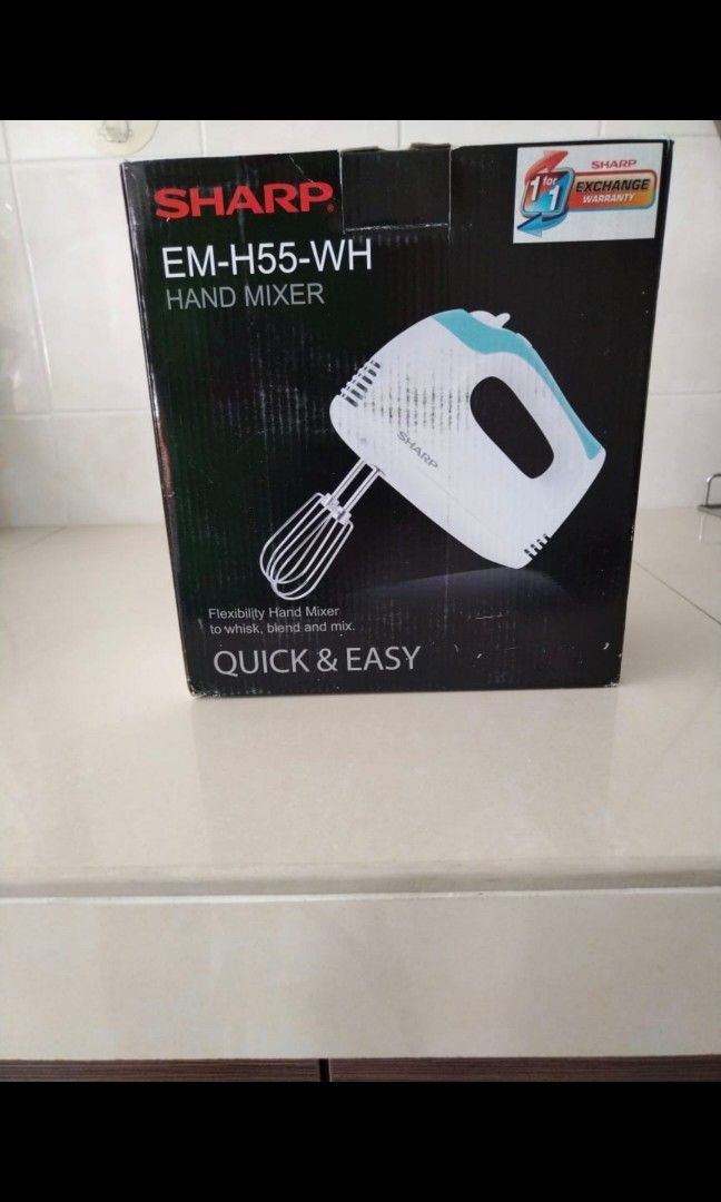 Sharp Hand Mixer EM-H55-WH 300W Mixer 5 speed turbo function mixer, TV ...