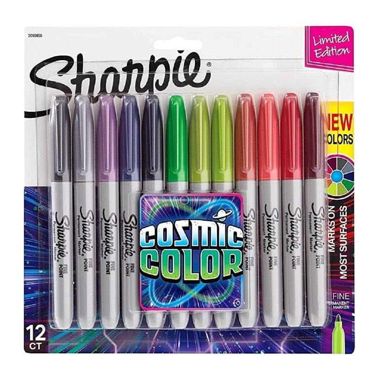 SHARPIE | COSMIC COLOR | FINE 1.0mm | PERMANENT MARKERS | 12 ASSORTED ...