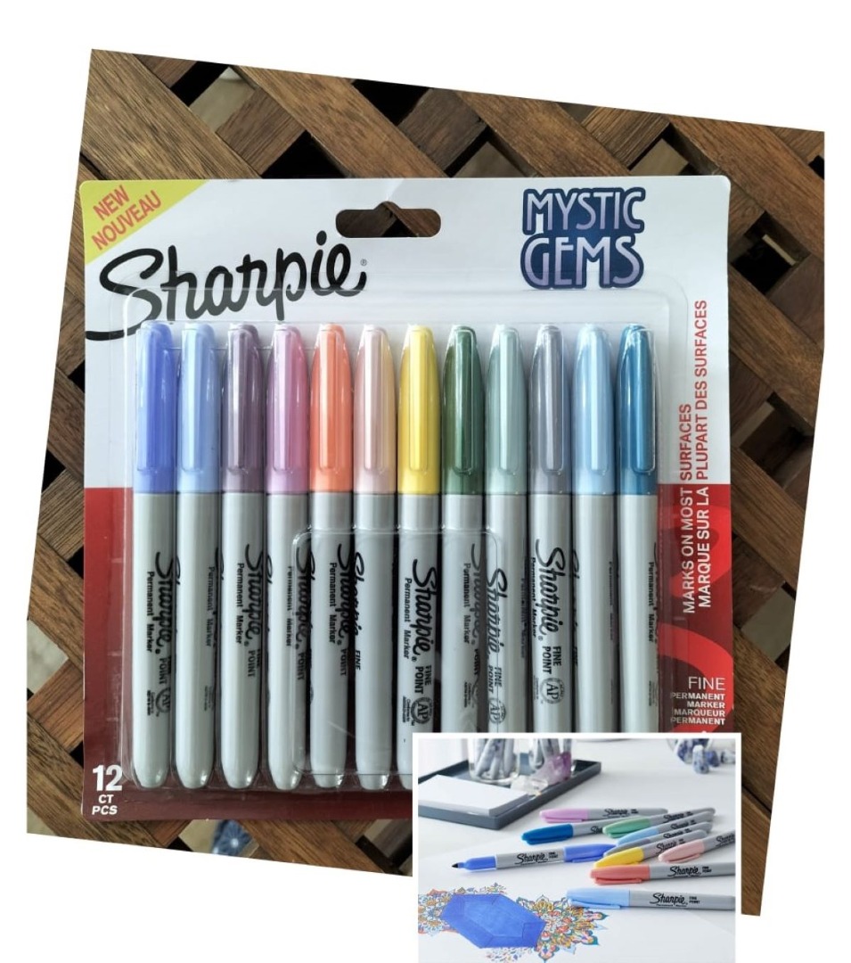 SHARPIE | MYSTIC GEMS | FINE 1.0mm | PERMANENT MARKERS | 12 ASSORTED ...