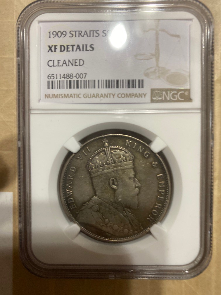 Straits settlements 1909 $1 king Edward ngc xf details, Hobbies & Toys, Memorabilia ...