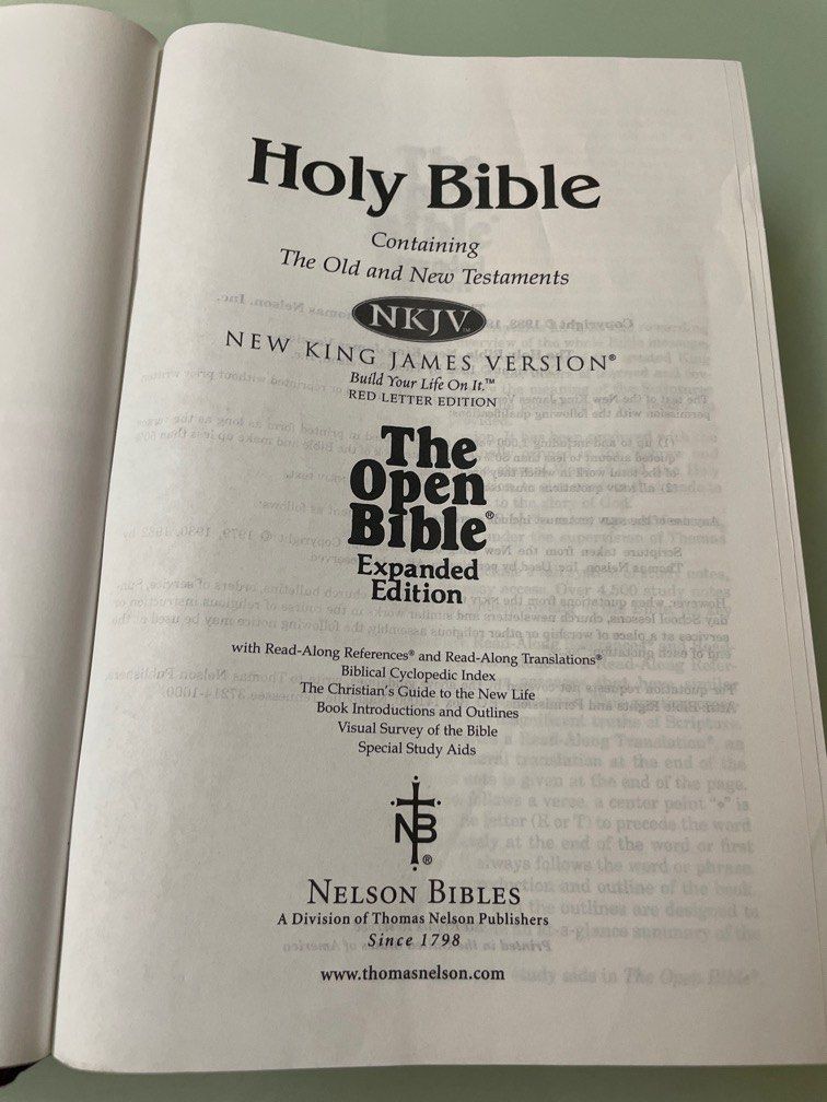 The Open Bible NKJV Expanded Edition (older edition), Hobbies & Toys ...
