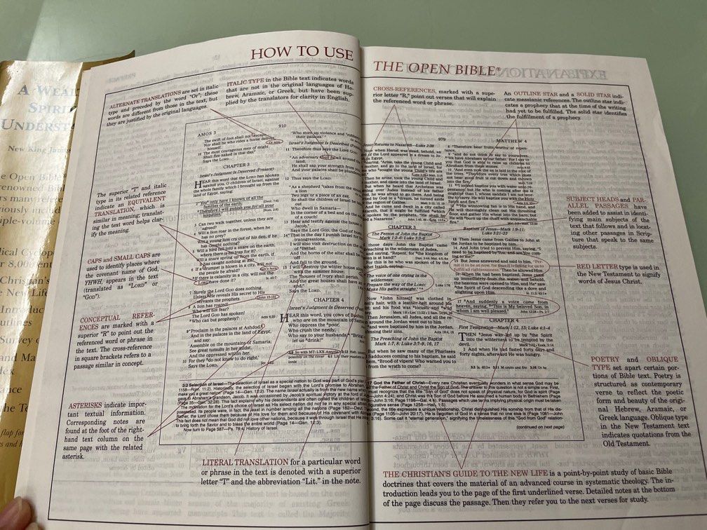 The Open Bible NKJV Expanded Edition (older edition), Hobbies & Toys ...