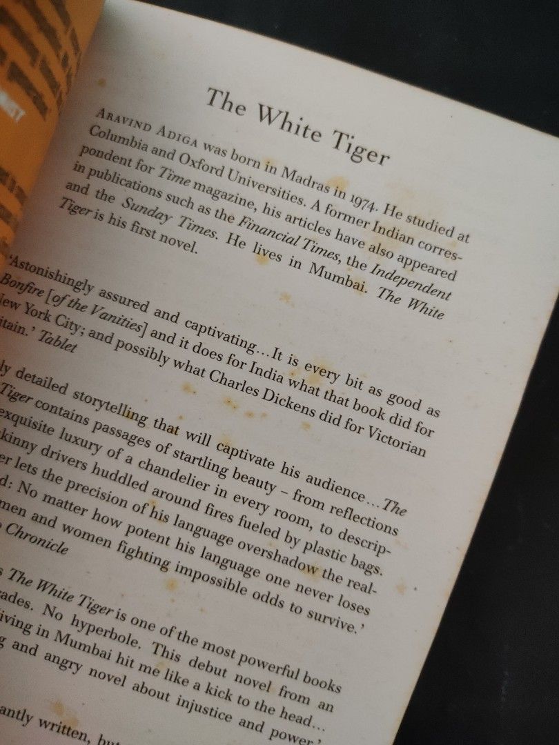 The White Tiger by Aravind Adiga on Carousell