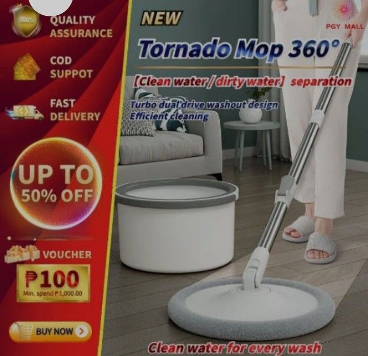 Tornado Mop 360 with pad refill, Furniture & Home Living, Cleaning & Homecare Supplies, Cleaning ...