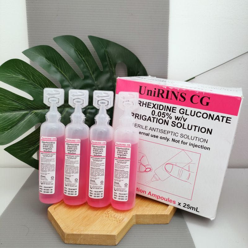 UNIRINS Antiseptic Solution CHLORHEXIDINE GLUCONATE 0.05% 25ML, Health ...