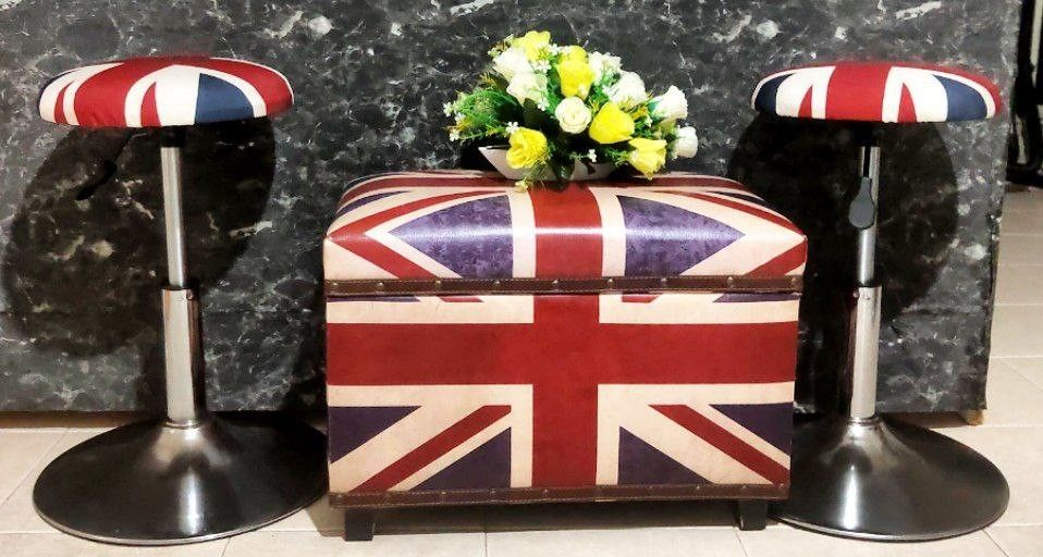 Vintage British stool & stora;;ge bench, Furniture & Home Living ...