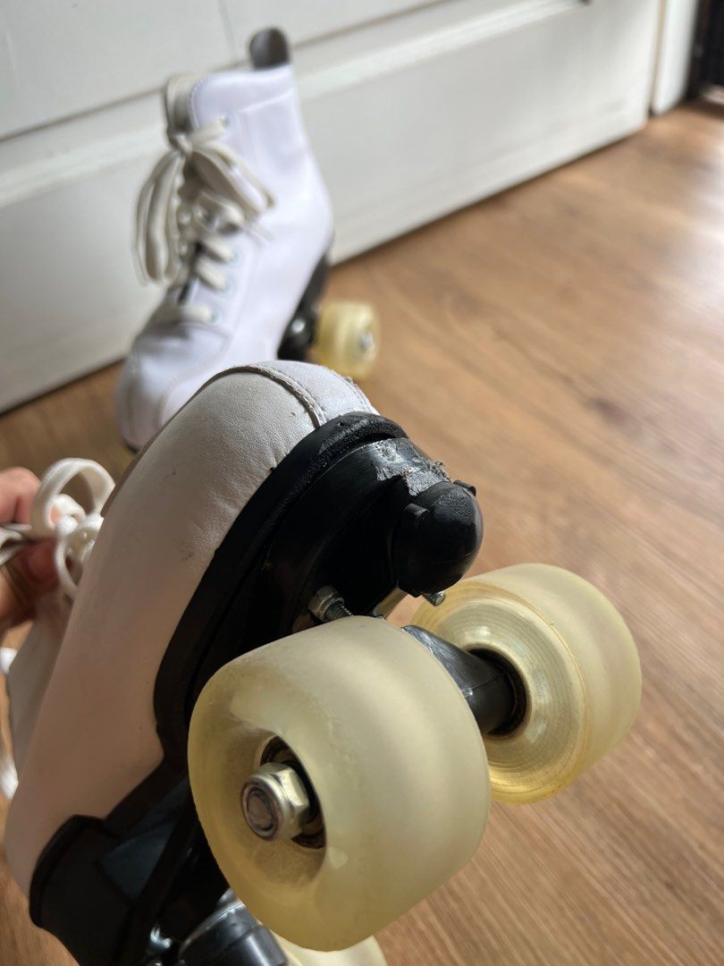 White Roller Skates (with small plugs), Sports Equipment, Sports ...