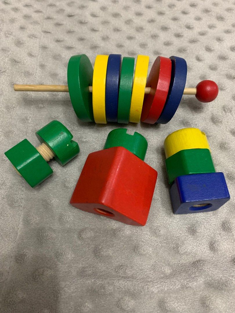 WOODEN KNOT AND BOLTS TOYS SKEWERS TOYS, Hobbies & Toys, Toys & Games ...