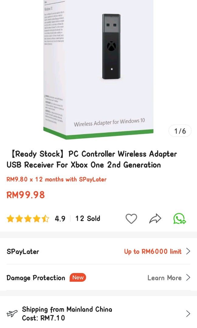 Xbox controller receiver for pc, Computers & Tech, Parts & Accessories ...