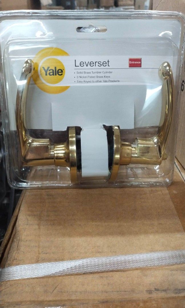 Yale Entrance Leverset Lockset VL5367 US3 Bright brass, Furniture ...