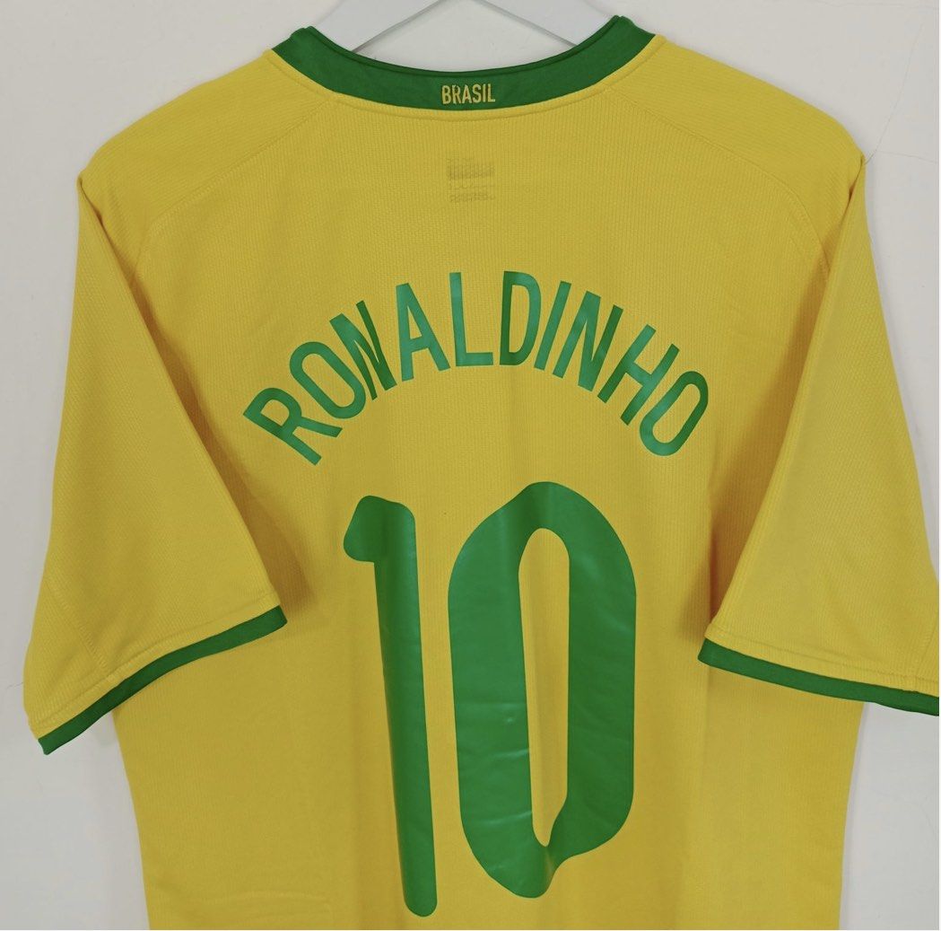 #10 Ronaldinho 2008-10 Brazil Home soccer/football jersey/kit rare ...