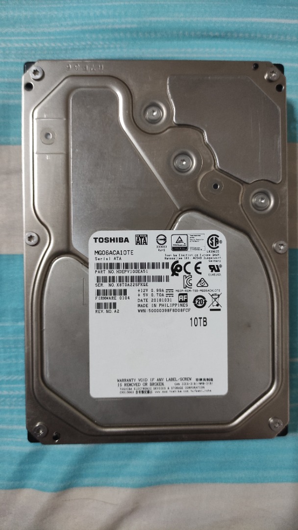 10TB HDD - Toshiba MG06ACA Enterprise Capacity Hard Drive, Computers ...