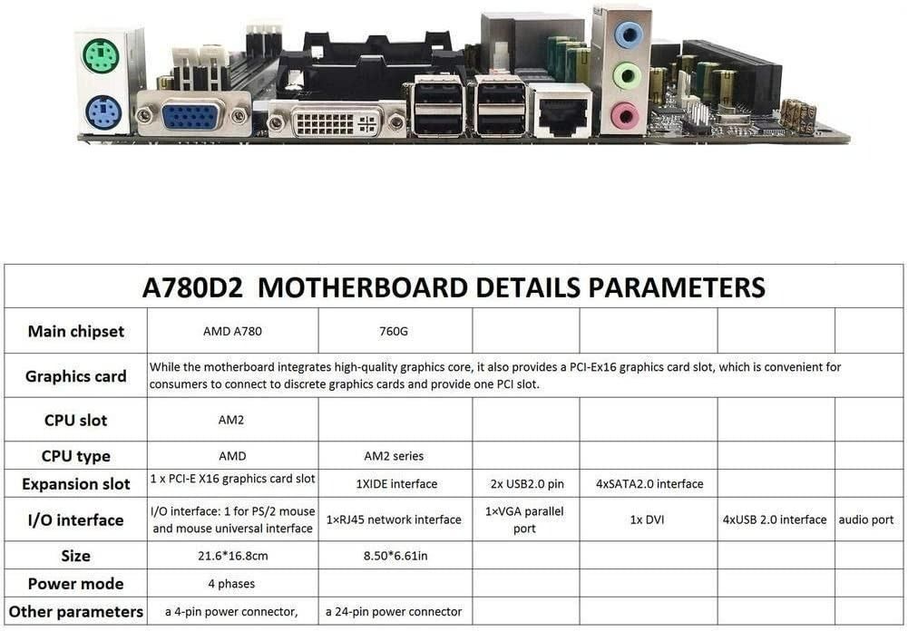 1819) 2082 DESKTOP MOTHERBOARD - DDR2 SUPPORTS AM2+AM3 PROCESSORS ...